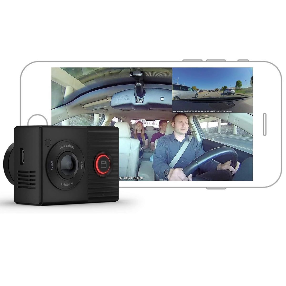 Garmin Dash Cam Tanden | Dual-Lens with Two 180-Degree Lenses and Nigh ...