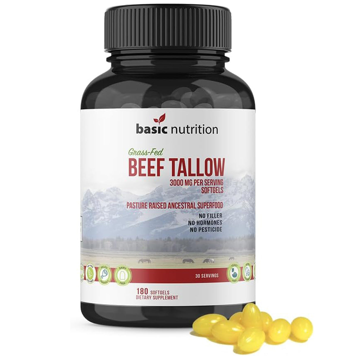 Basic Nutrition Grass-Fed Beef Tallow Superfood | Pasture-Raised and V ...